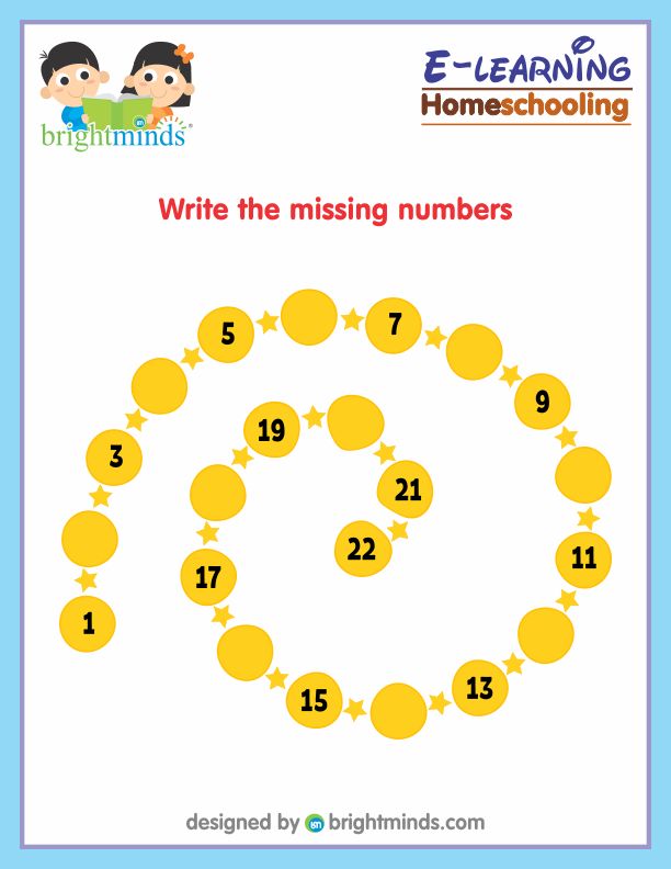 Write The Missing Numbers Bright Minds ELearning Platform